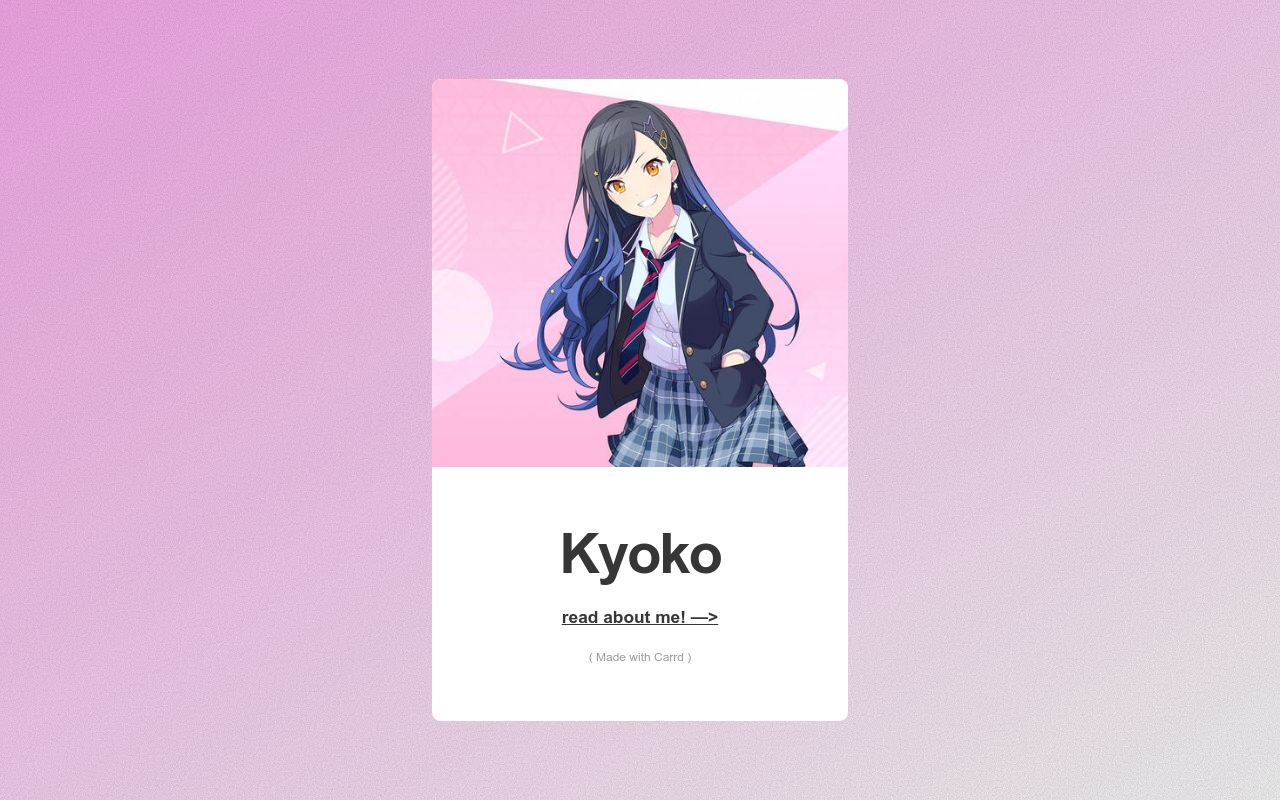 Kyoko’s intro card